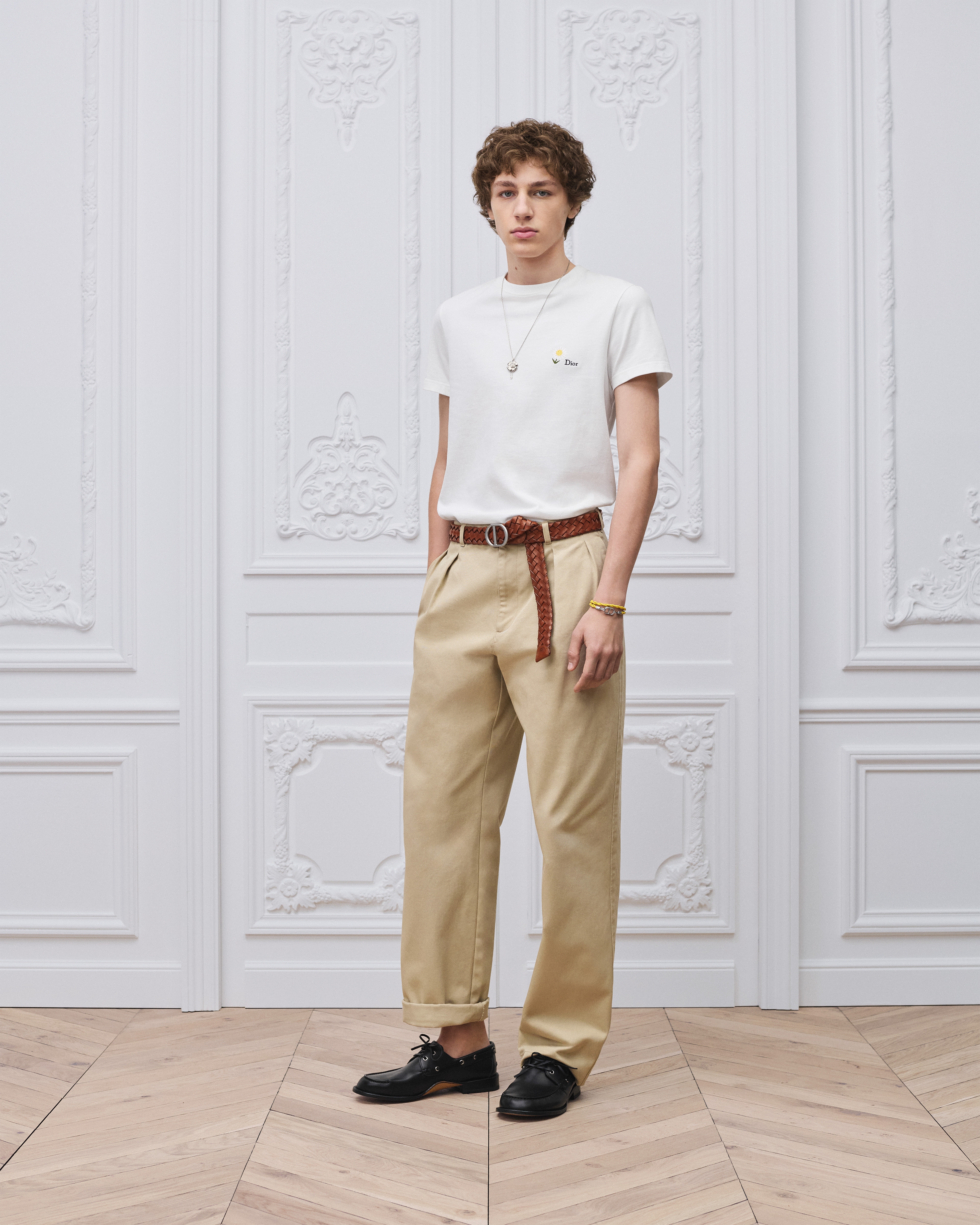 DIOR T-Shirt with Daisy Embroidery, Regular Fit